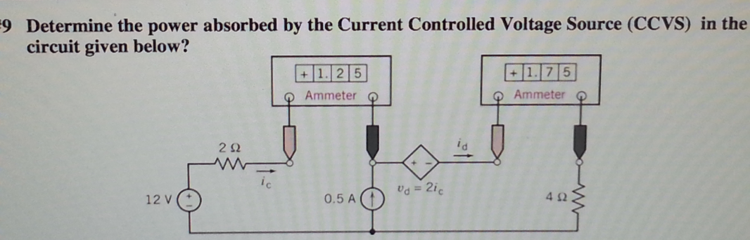 Solved Determine the power absorbed by the Current | Chegg.com