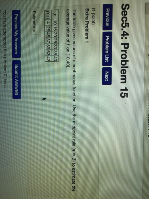 Solved The table gives values of a continuous function. Use | Chegg.com