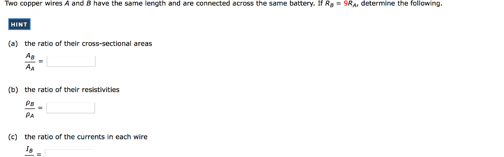Solved Two copper wires A and B have the same length and are | Chegg.com