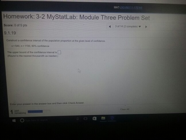 Solved Construct A Confidence Interval Of The Population