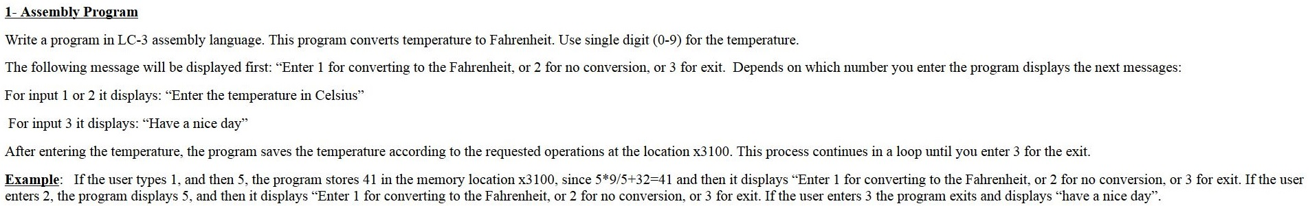 Solved 1 Assembly Program Write A Program In Lc 3 Assembly 3135