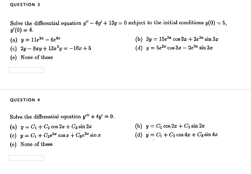 Solved QUESTION 3 0 subject to the initial conditions y(0), | Chegg.com