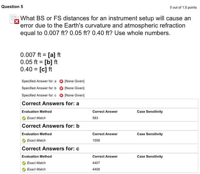 Solved What BS or FS distances for an instrument setup will | Chegg.com