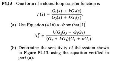 Solved P4.13 One form of a closcd-loop transfer function is | Chegg.com