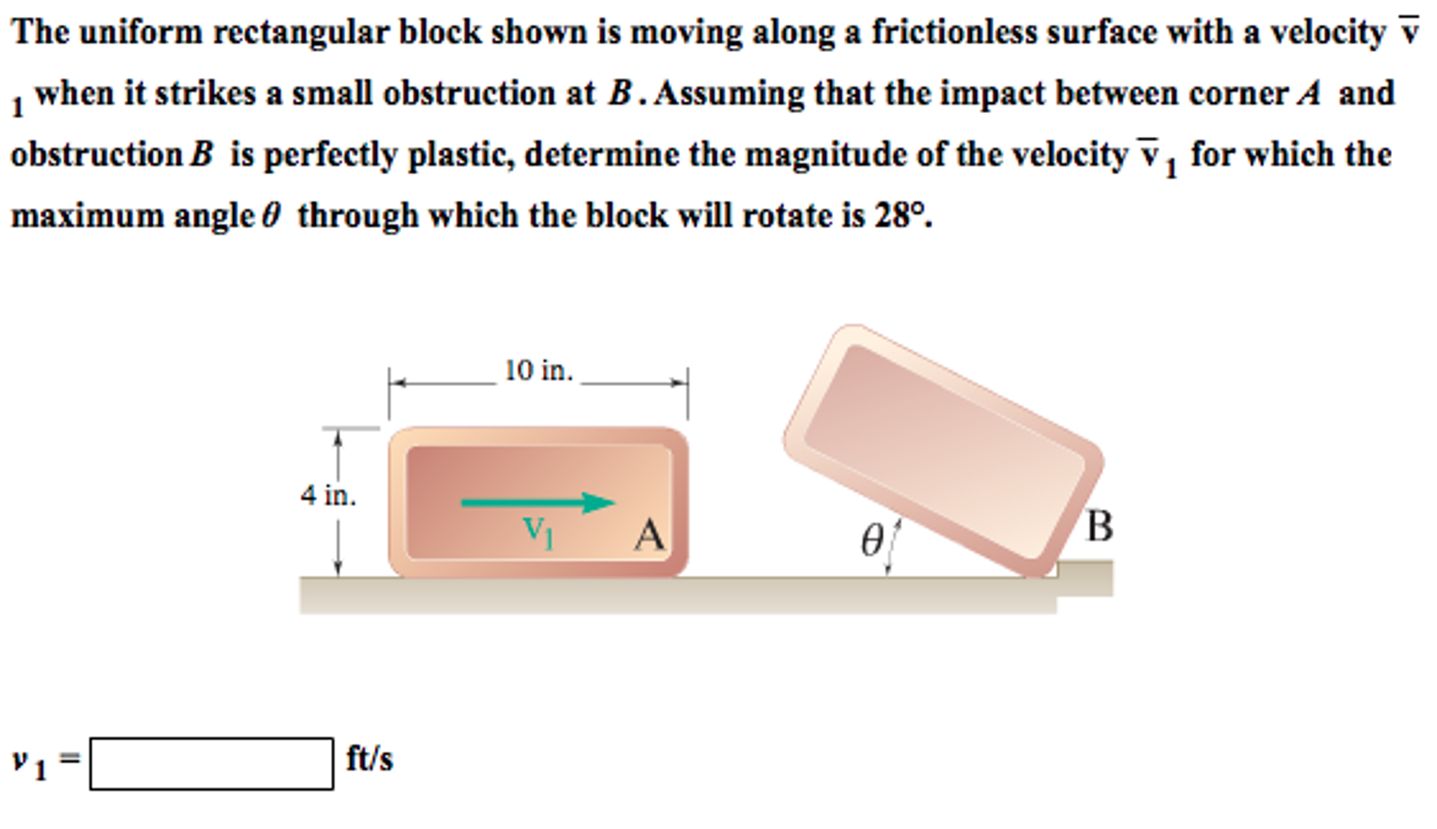 The uniform rectangular block shown is moving along a | Chegg.com
