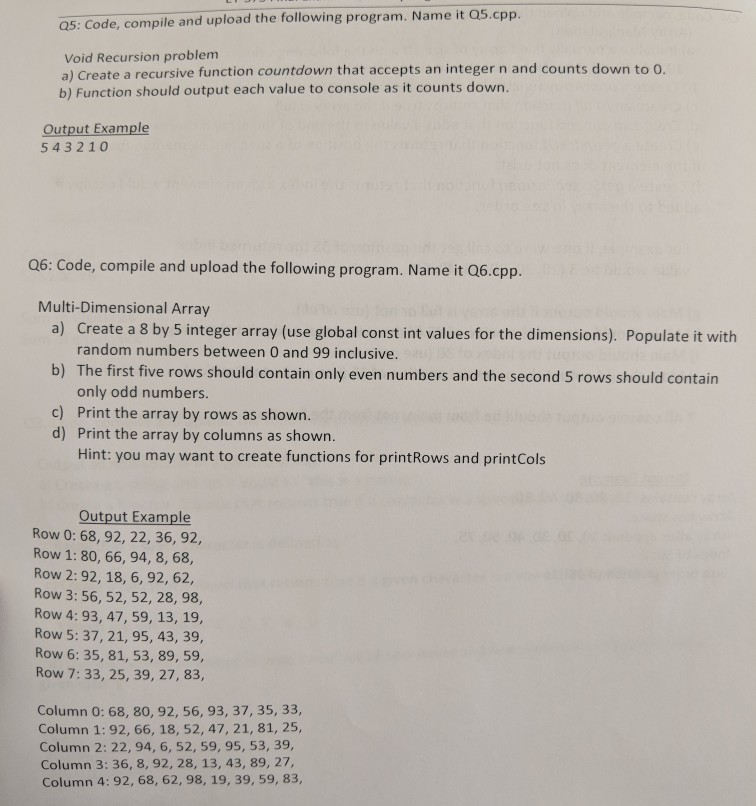 Solved 2 problems using c++ | Chegg.com