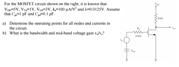 Solved a) Determine the operating points for all nodes and | Chegg.com