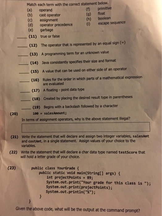 Solved Match each term with the correct statement below. | Chegg.com