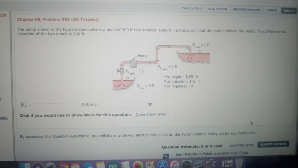 Solved CALCULATOR FULL SCREEN PRINTER VERSION BACK NEXT ES | Chegg.com