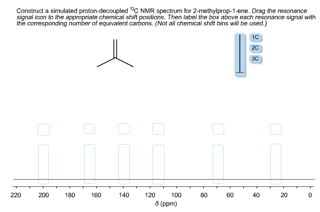 Solved Construct a simulated proton-decoupled 13C NMR | Chegg.com Solved Construct a simulated proton-decoupled 13C NMR | Chegg.com
