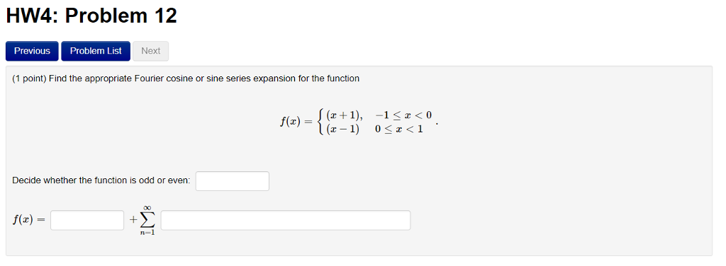 Solved HW4: Problem 12 PreviouS Problem List Next (1 point) | Chegg.com