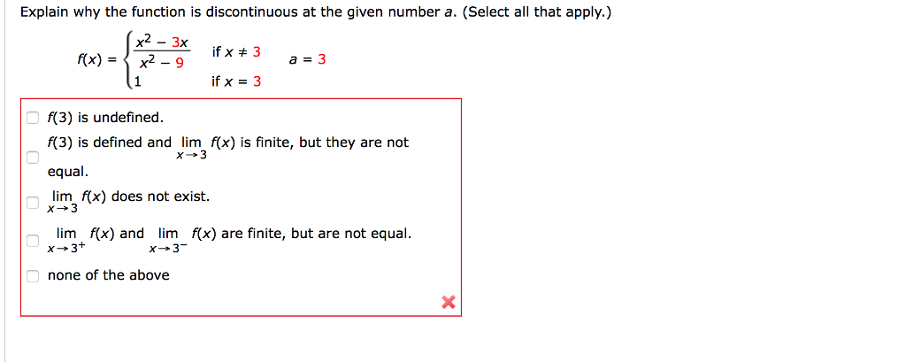 Solved Explain Why The Function Is Discontinuous At The