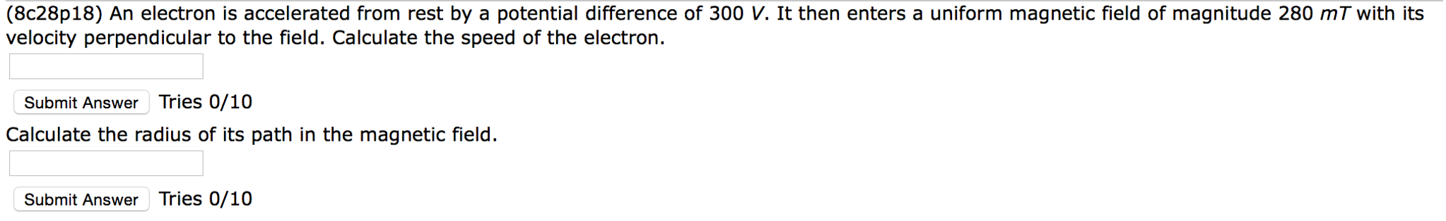 Solved An Electron Is Accelerated From Rest By A Potential