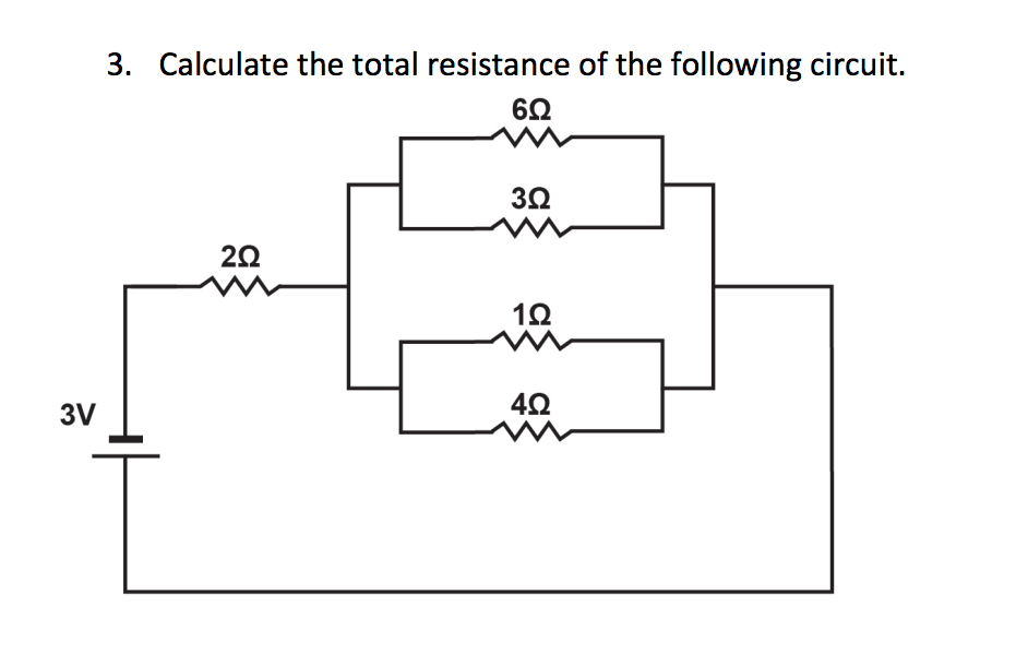 Solved 3. Calculate the total resistance of the following | Chegg.com