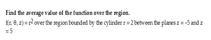 Solved Find the average value of the function over the | Chegg.com