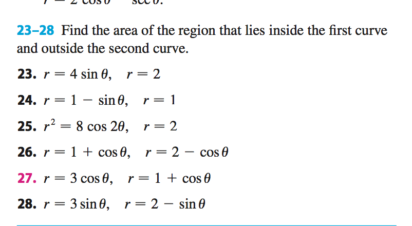 Solved 23-28 Find the area of the region that lies inside | Chegg.com