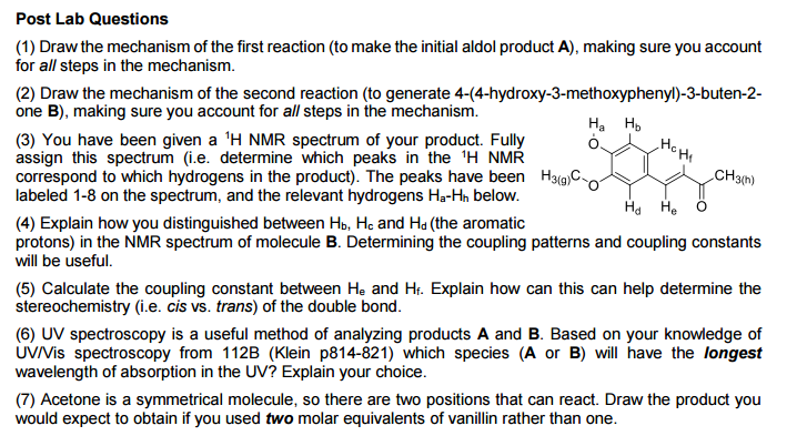 Solved: Post Lab Questions (1) Draw The Mechanism Of The F... | Chegg.com