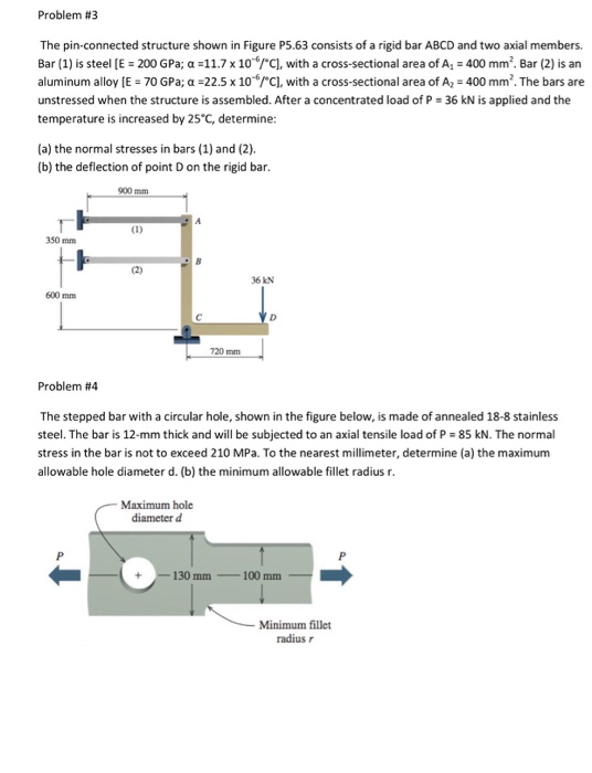Solved The pin-connected structure shown in figure P5.63 | Chegg.com