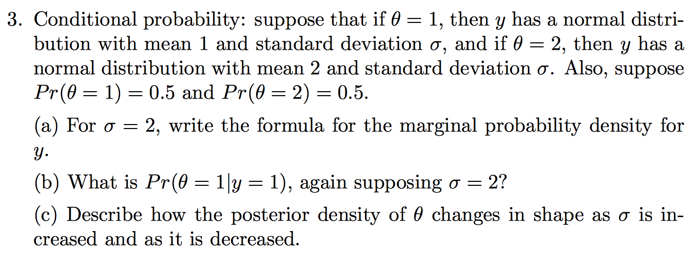 Solved Conditional probability: suppose that if theta = 1, | Chegg.com