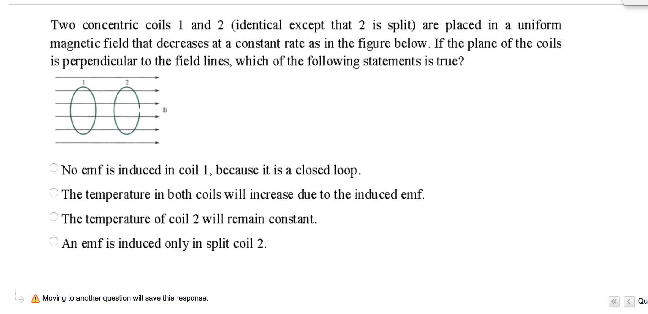 Solved Two concentric coils 1 and 2 (identical except that 2 | Chegg.com