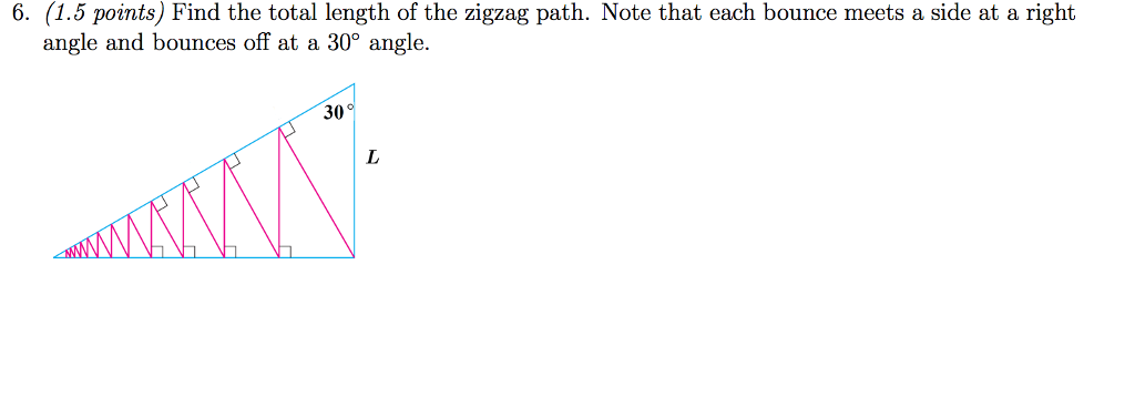 Solved 6. (1.5 points) Find the total length of the zigzag | Chegg.com