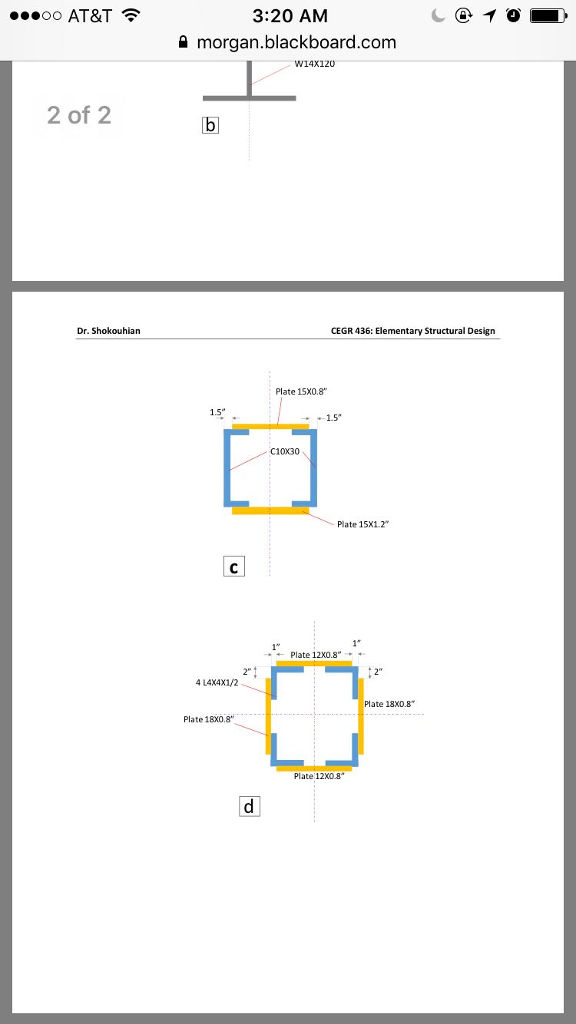 Solved oo AT&T 3:19 AM morgan.blackboard.com C 1 of 2 ian | Chegg.com