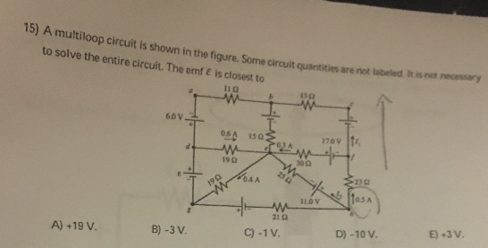 Solved A multiloop circuit is shown in the figure. Some | Chegg.com