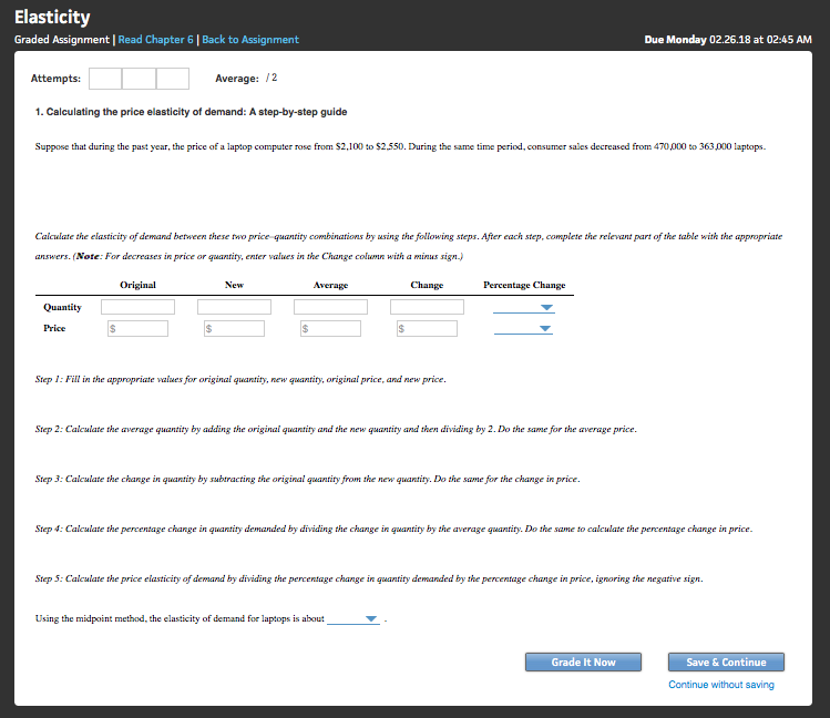 Solved Elasticity Graded Assignment | Read Chapter 6| Back | Chegg.com Solved Elasticity Graded Assignment | Read Chapter 6| Back | Chegg.com