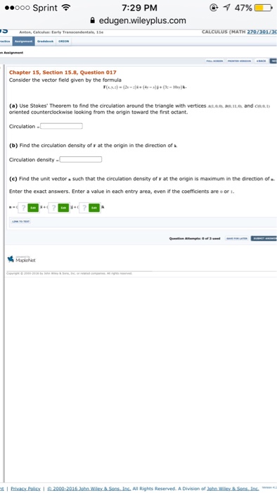Solved Consider the vector field given by the formula Use | Chegg.com
