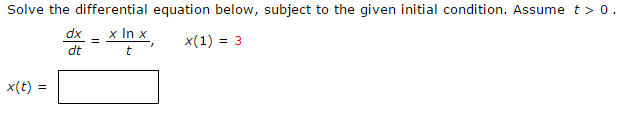 Solved Solve the differential equation below, subject to the | Chegg.com