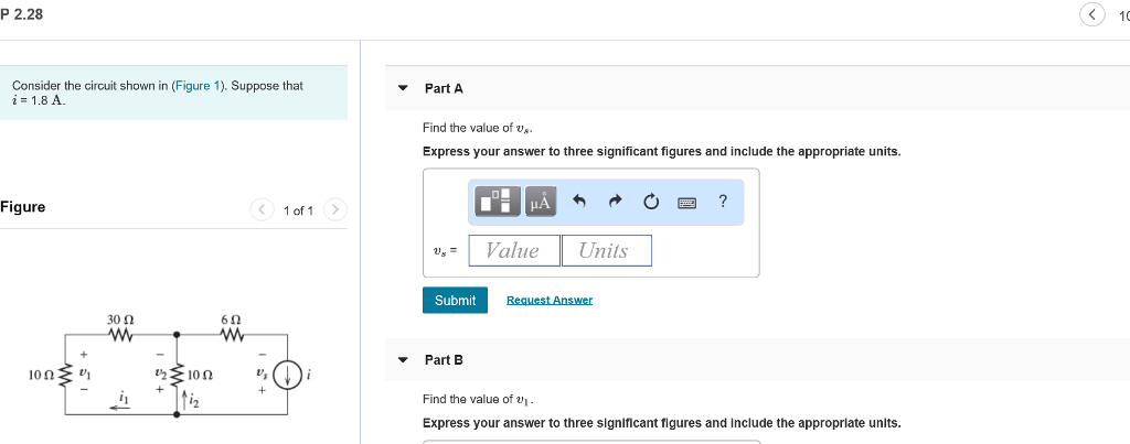 Solved P 2.28 10 Consider the circuit shown in (Figure 1). | Chegg.com