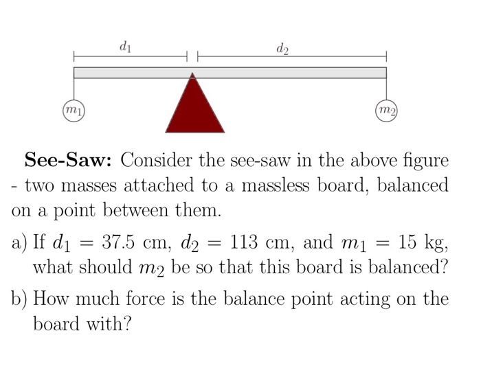 Solved Consider the see-saw in the above figure - two | Chegg.com