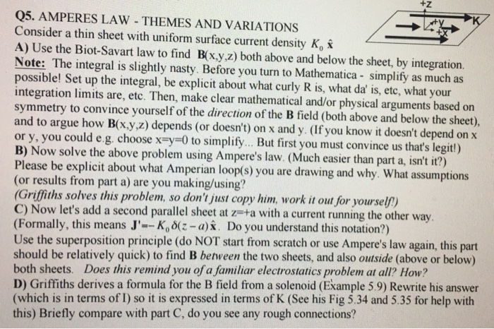 Solved Consider a thin sheet with uniform surface current | Chegg.com