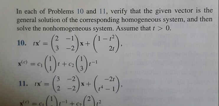 Solved In each of Problems 10 and 11, verify that the given | Chegg.com