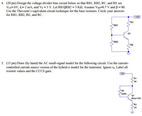 Solved 1. Design the fixed bias circuit below so that RB and | Chegg.com