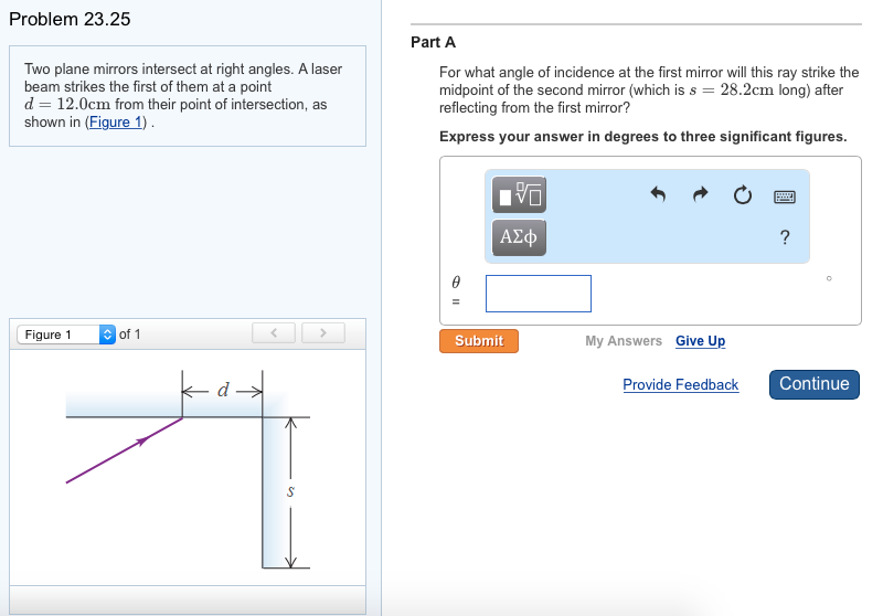 Solved Two plane mirrors intersect at right angles. A laser | Chegg.com