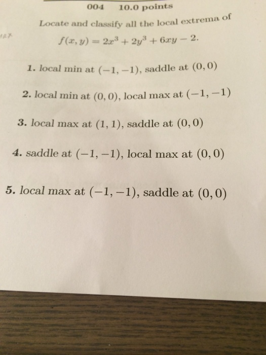Solved Locate and classify all the local extrema of f(x,y) | Chegg.com