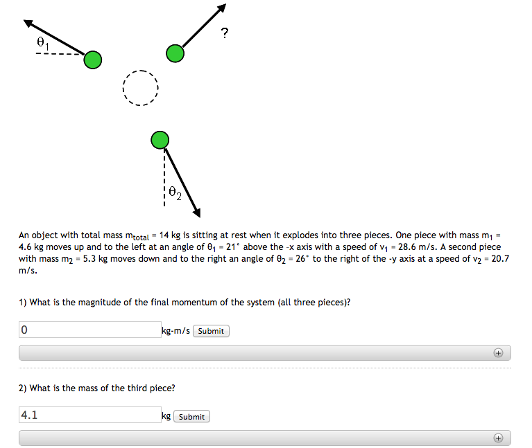 An object with total mass mtotal 14 kg is sitting at | Chegg.com