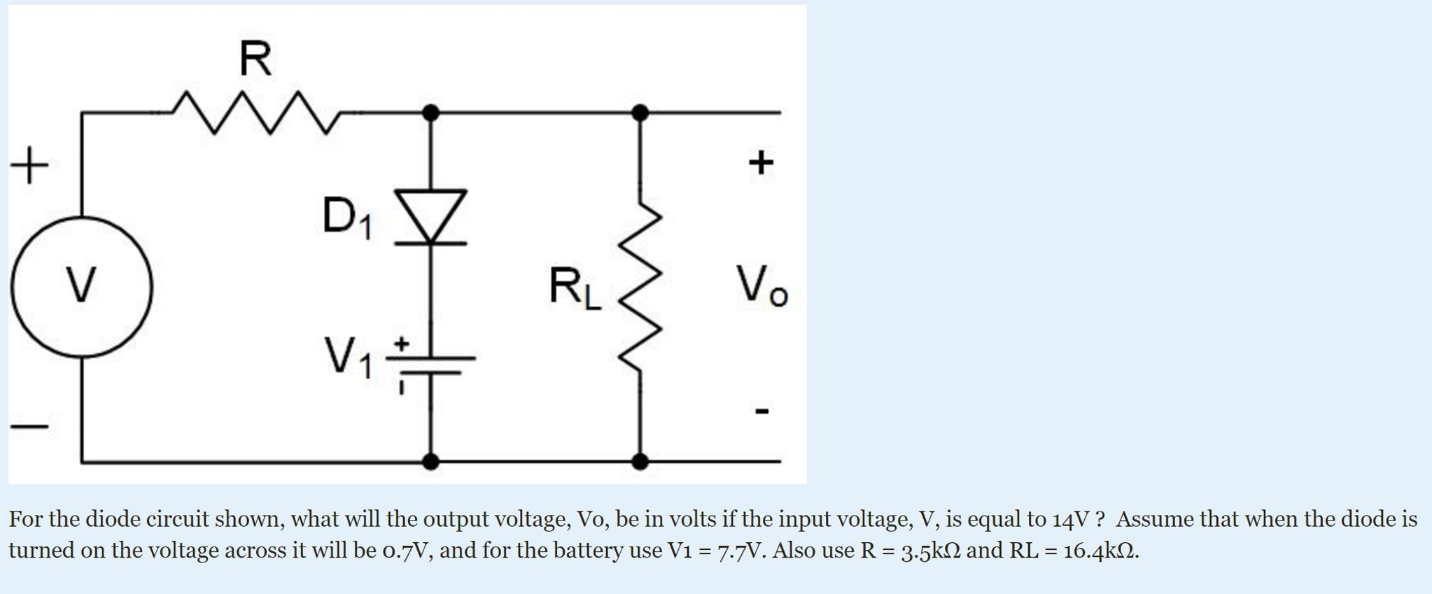 Solved For the diode circuit shown, what will the output | Chegg.com
