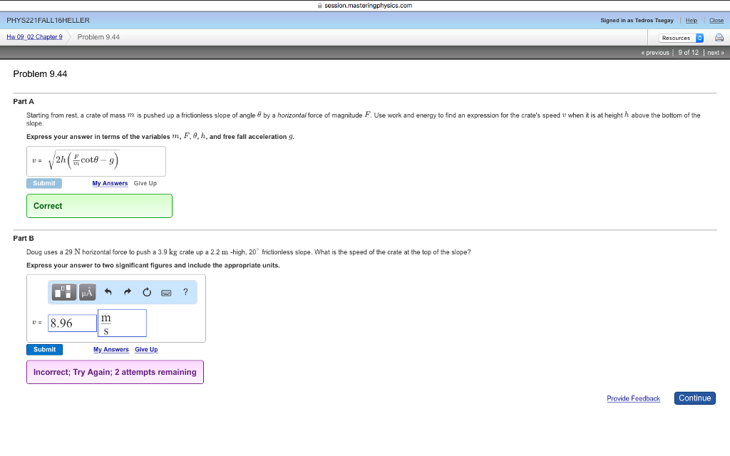 Solved Starting from rest, a crate of mass m is pushed up a | Chegg.com
