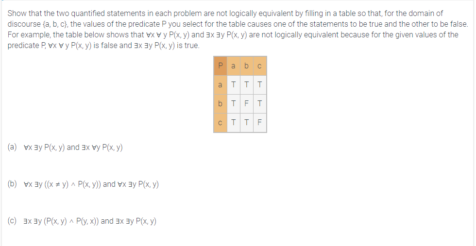 Solved Show that the two quantified statements in each | Chegg.com