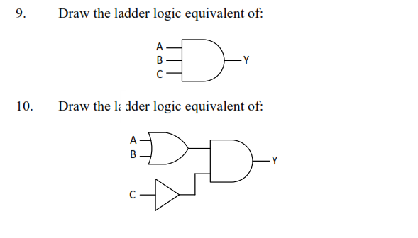 (Solved) - Exercises Converting from Digital Logic Functions to Ladder Logic:... (1 Answer ...