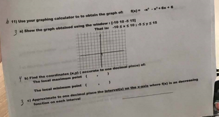 Solved Use your graphing calculator to to obtain the graph | Chegg.com