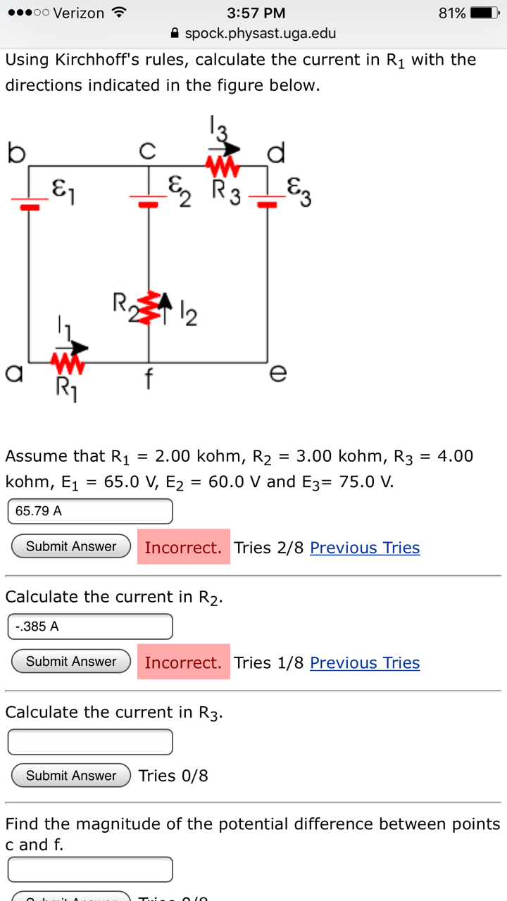 Solved Using Kirchhoff's rules, calculate the current in R_1 | Chegg.com