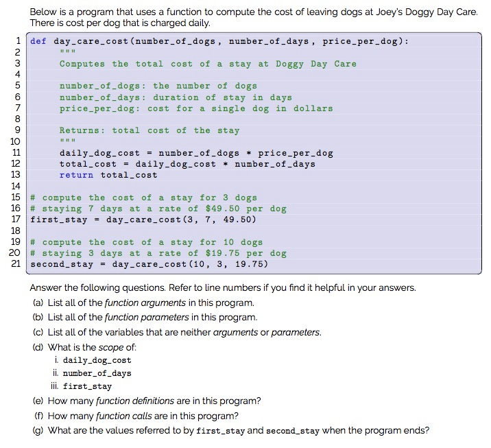 Solved Below is a program that uses a function to compute | Chegg.com