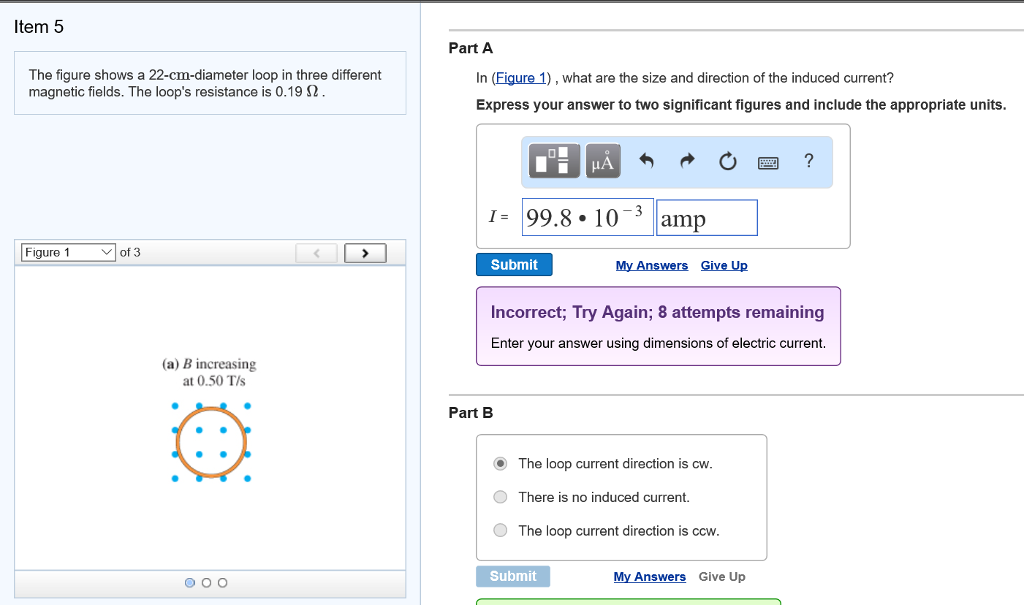 Solved The figure shows a 22-cm-diameter loop in three | Chegg.com