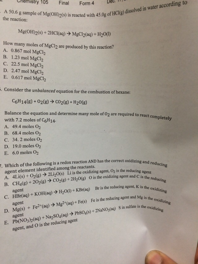 Solved A 50.6 g sample of Mg(OH)2 is reacted with 45.0 g of | Chegg.com