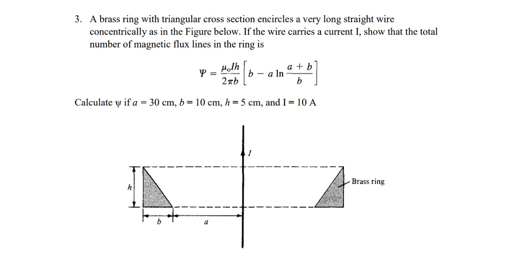Solved 3. A brass ring with triangular cross section | Chegg.com