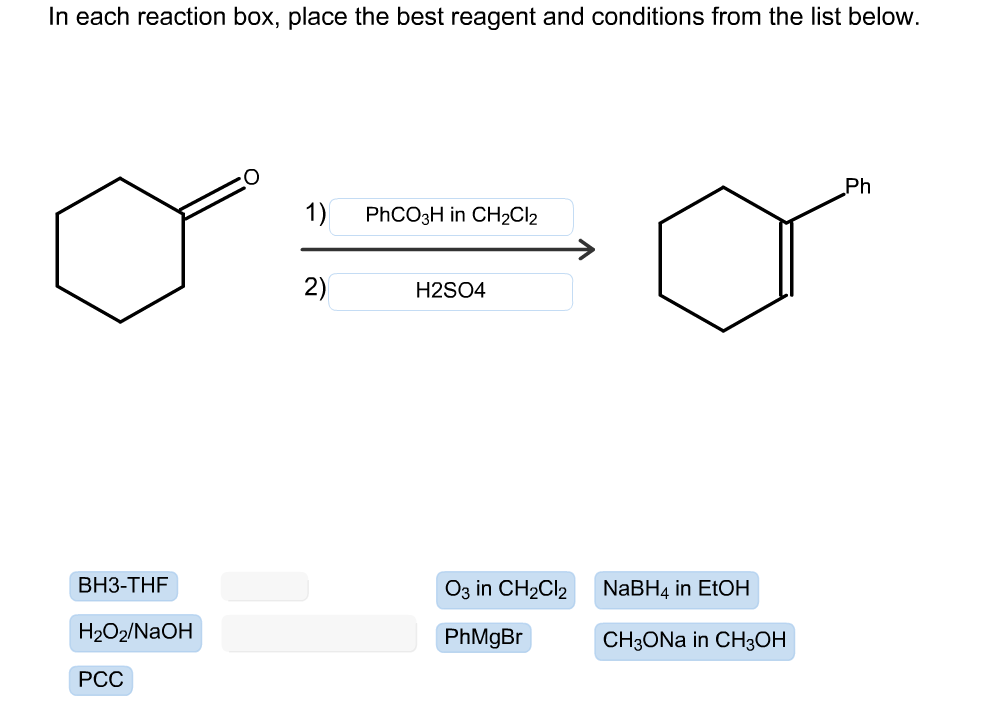 Solved: In Each Reaction Box, Place The Best Reagent And C... | Chegg.com