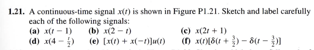 (Solved) : 121 Continuous Time Signal X T Shown Figure P121 Sketch ... (Solved) : 121 Continuous Time Signal X T Shown Figure P121 Sketch ...